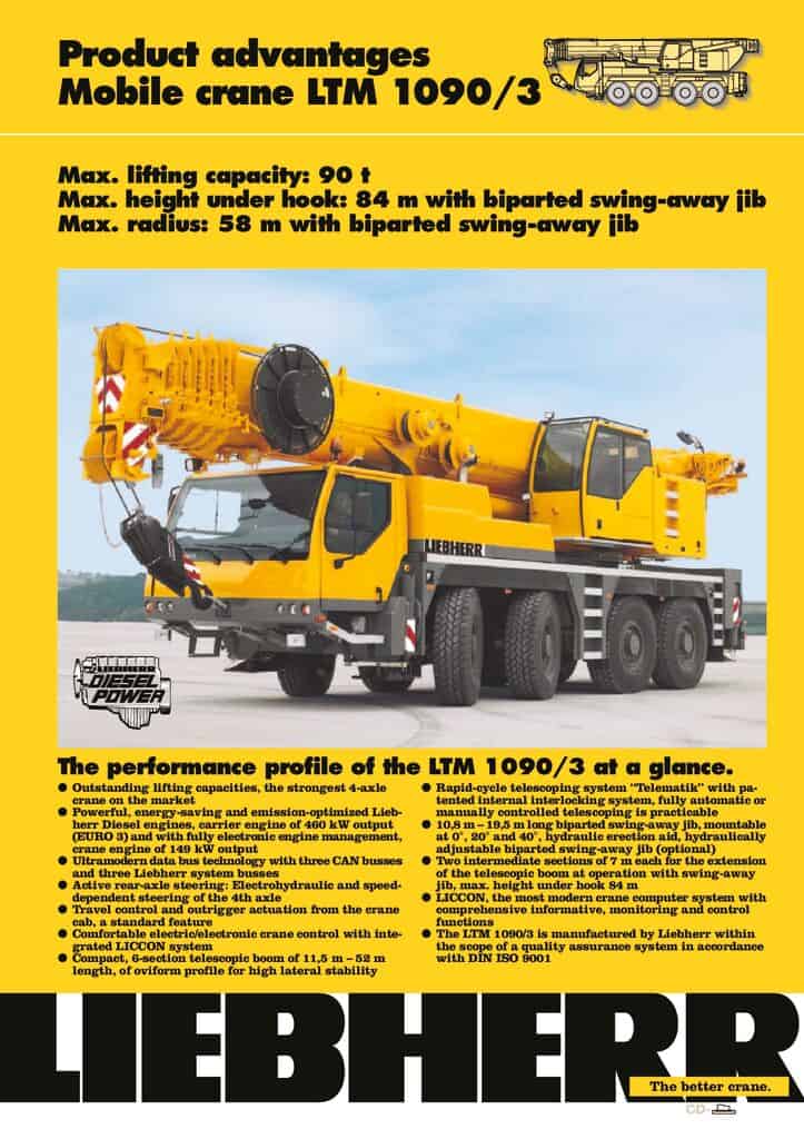 Liebherr LTM 1090/3 Load Chart PDF | Specs, Capacity & Download